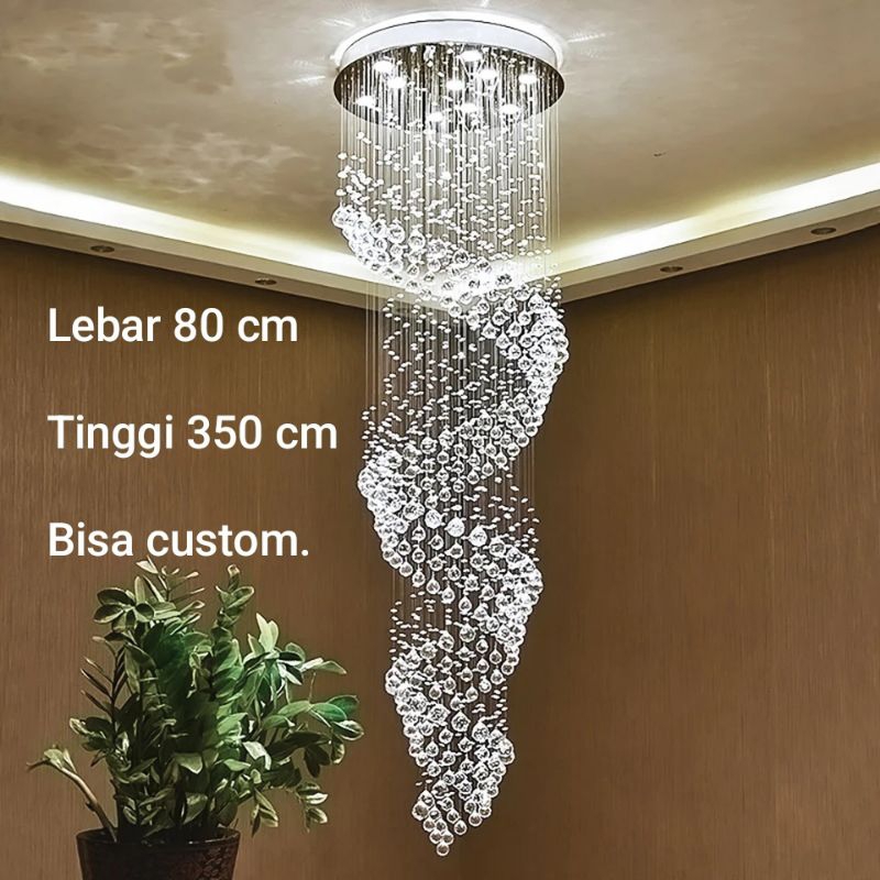 Jual Lampu hias plafon Lampu void Lampu kristal 4 spiral lampu void ...