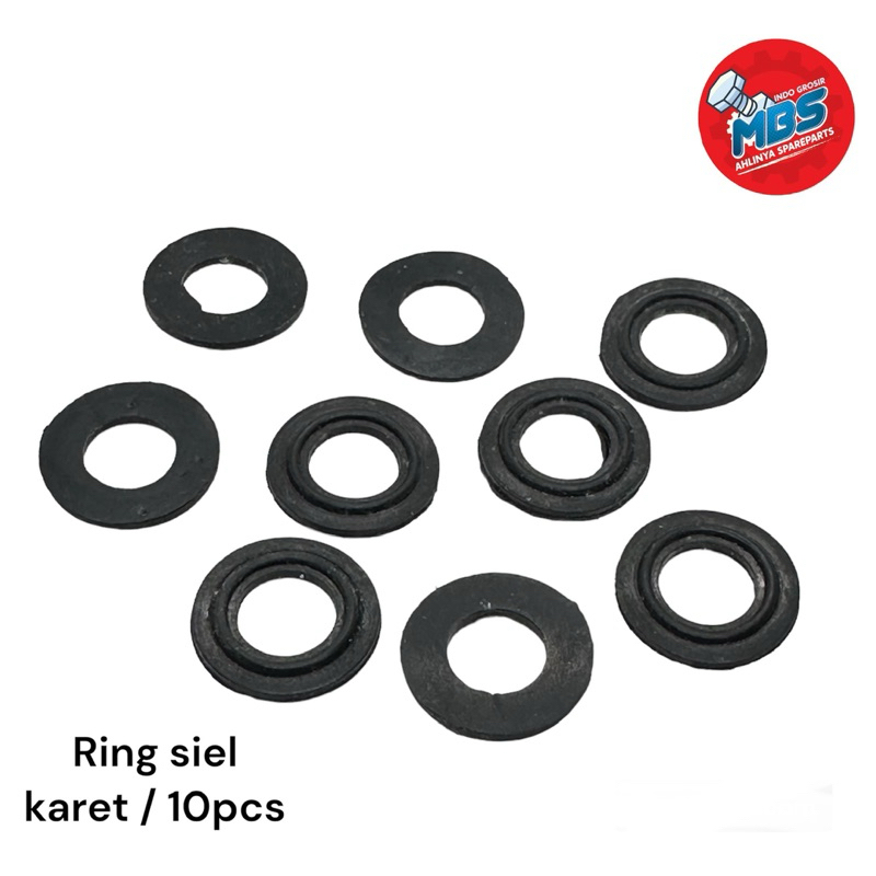 Jual RING KARET SIEL KARET LUBANG M10 BAUT 14 RING KARET ORIGINAL SIL ...