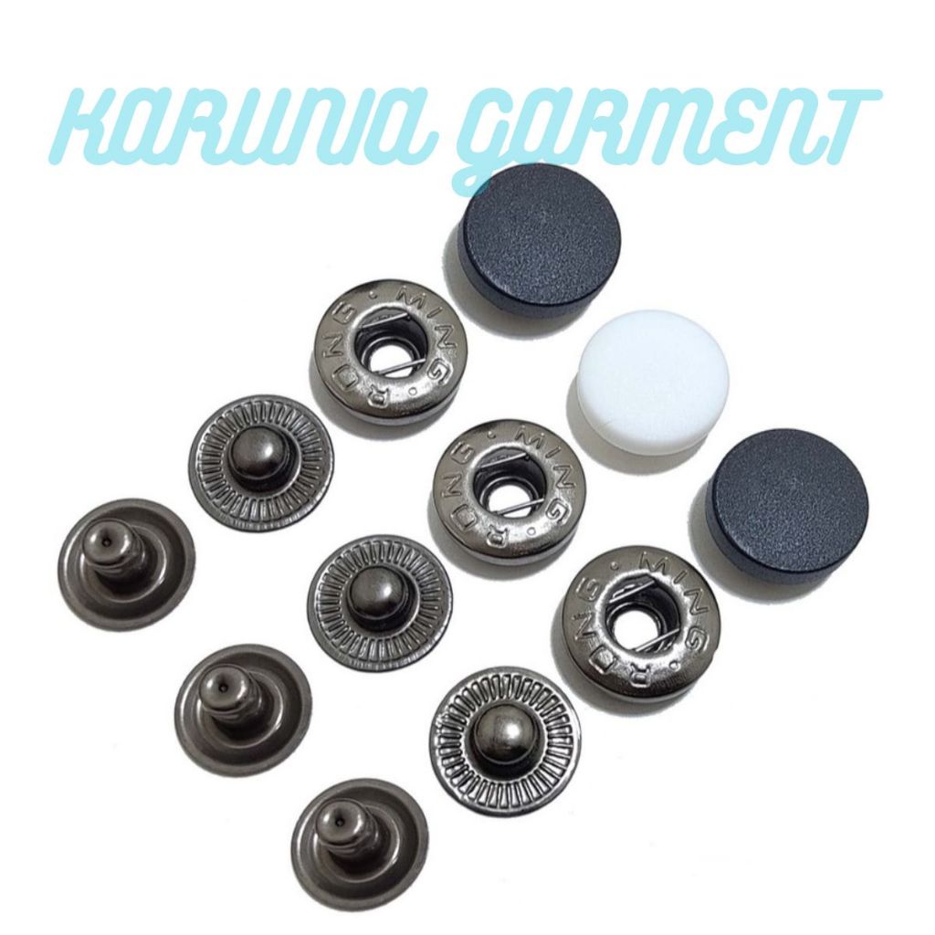 Jual KANCING CETET JAKET SNAP BUTTON JEPRET BESI KEPALA PLASTIK NYLON ...