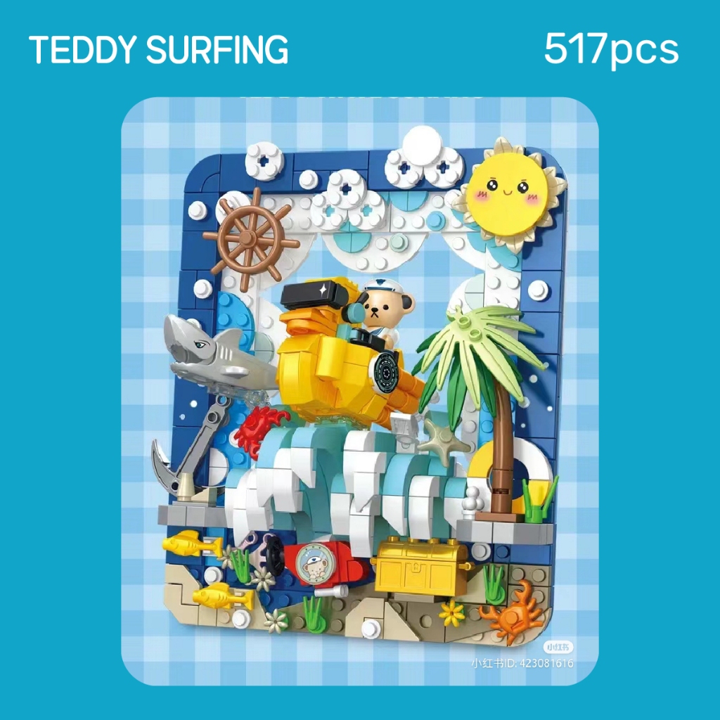 Jual Block City –Panlos Inbrixx Teddy Bear Painting Licensed Original ...