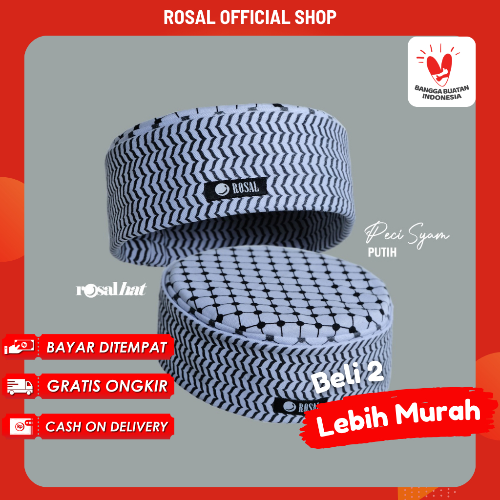 Jual Kopiah Peci Solat Syam Motif Kafiyyeh Sorban Rosal | Shopee Indonesia