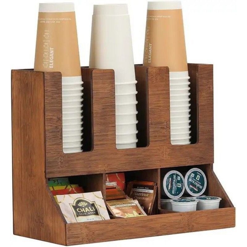 Jual Rak Kopi Kayu Estetik isi 6 Rak Paper Cup Rak Kayu Tempat Kopi dan ...