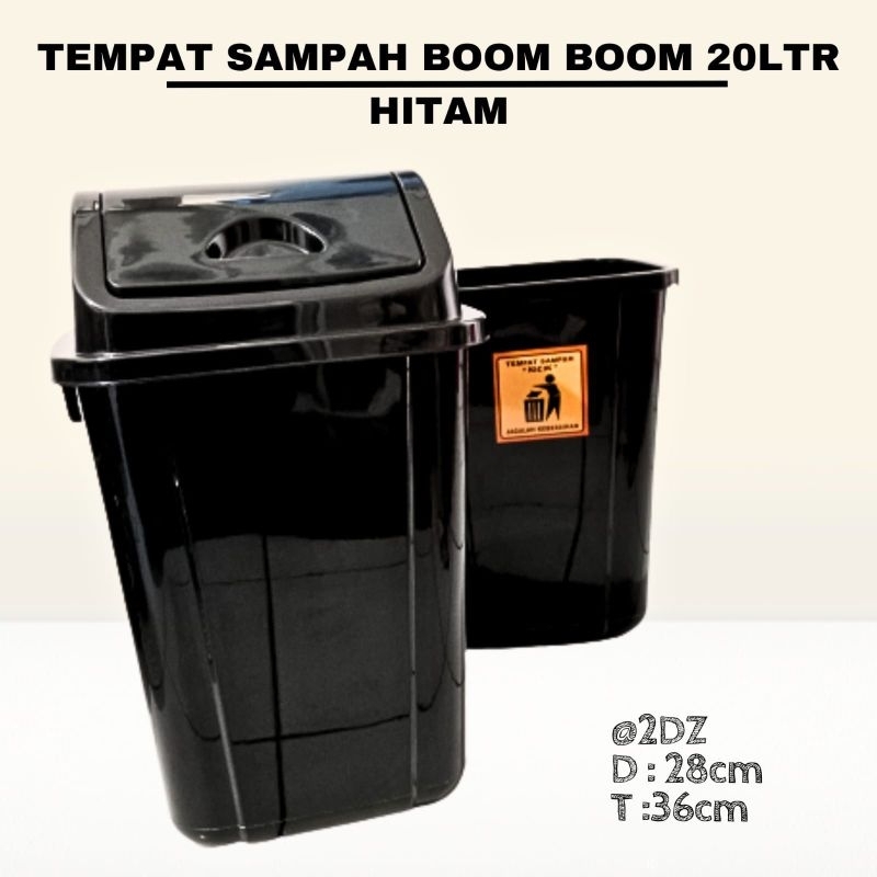 Jual (RGZ) TEMPAT SAMPAH BOOM BOOM 20L HITAM / TEMPAT SAMPAH BOOM BOOM ...