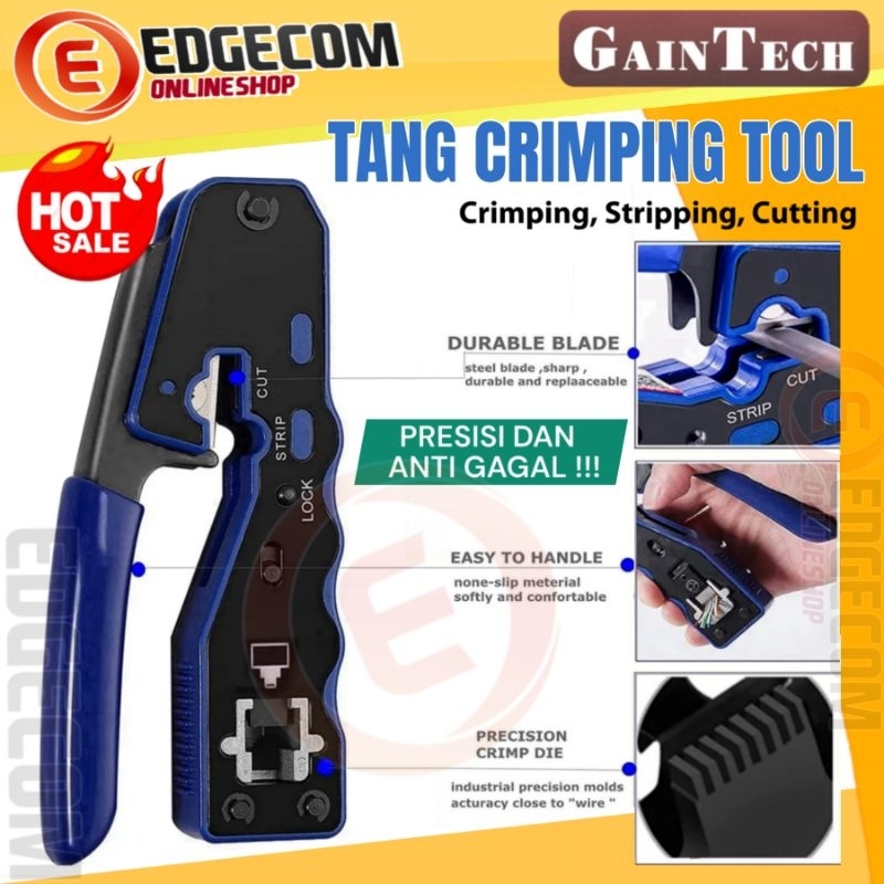 Jual Crimping tool RJ45 Tang Krimping RJ 45 Anti gagal Gaintech GT-350 ...