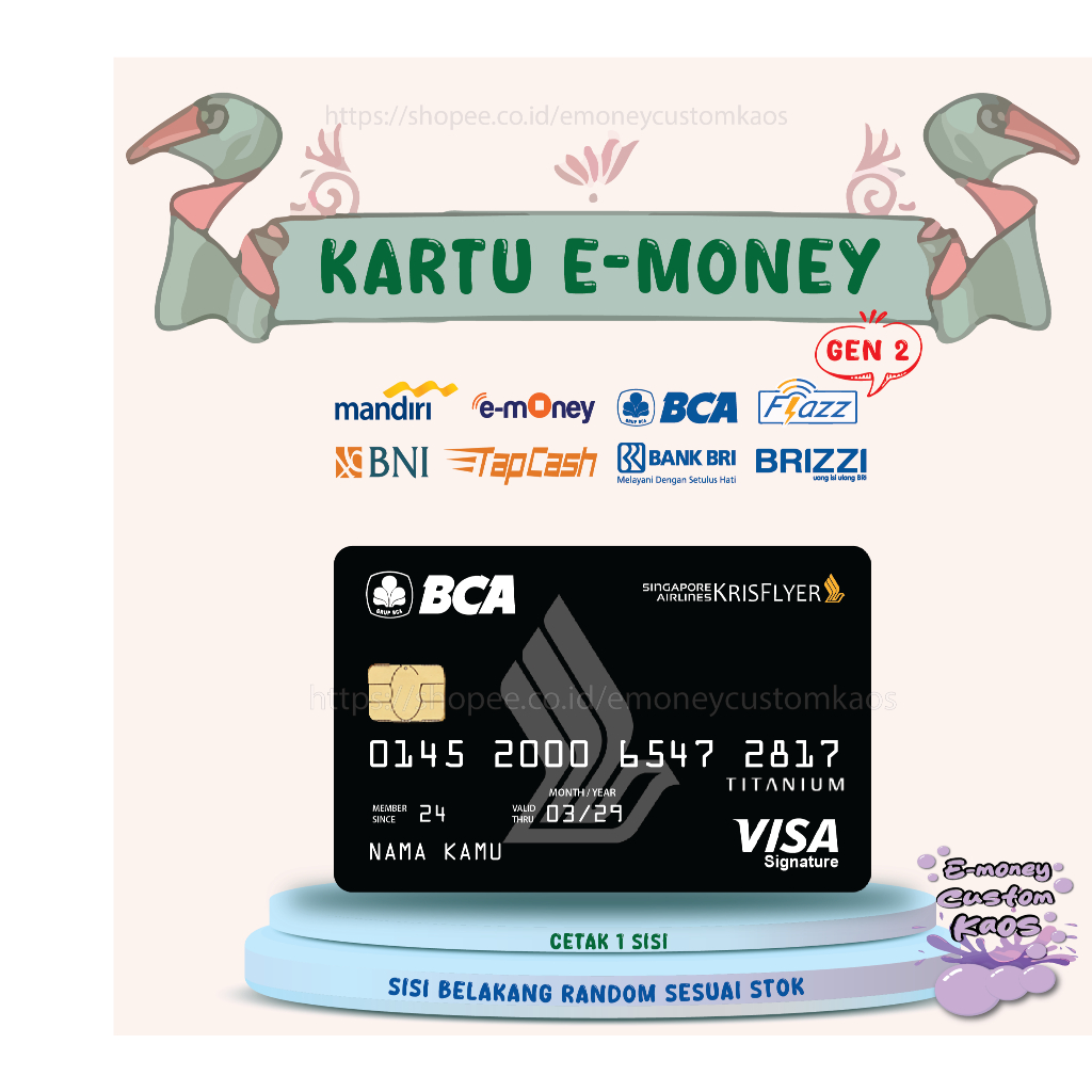 Jual KARTU EMONEY DEBIT KREDIT CARD KRISFLYER MANDIRI FLAZZ BCA BNI ...