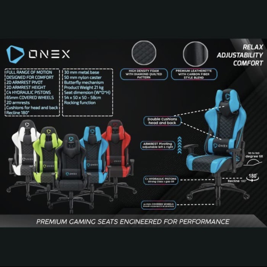 Jual ONEX GX3 GAMING CHAIR PREMIUM QUALITY KURSI GAME GAMER OFFICE ...