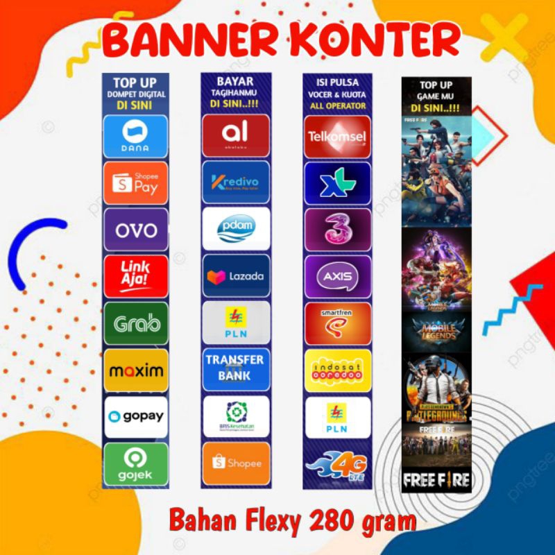 Jual BANNER SPANDUK VERTIKAL TOKO KONTER PULSA | Shopee Indonesia