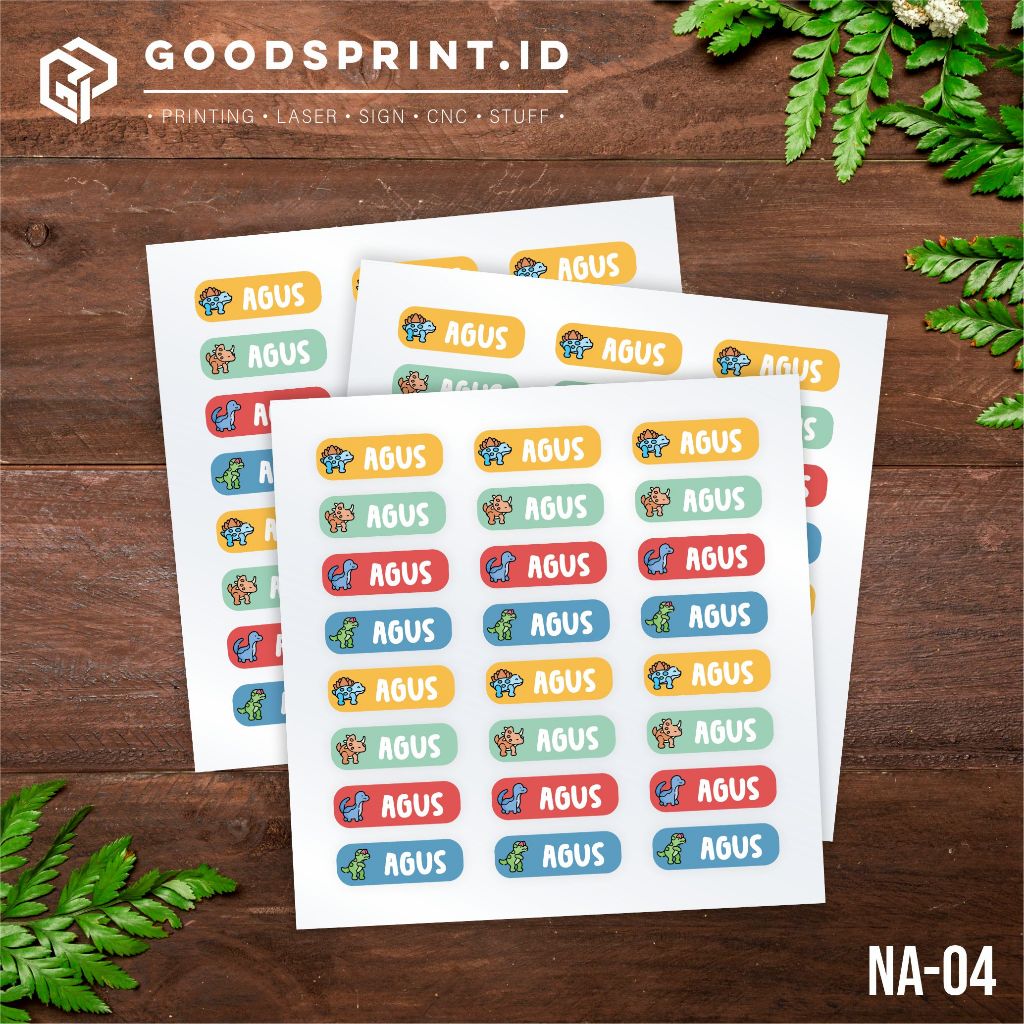 Jual Stiker Label Nama Anak Waterproof Sticker Vinyl Lucu Label Nama ...