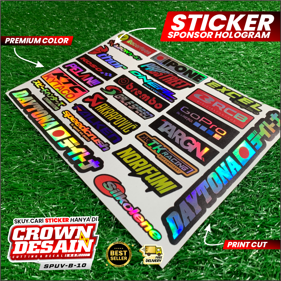 Jual Stiker Racing Stiker Sponsor Motor Balap Viral Hologram Vinyl Isi ...