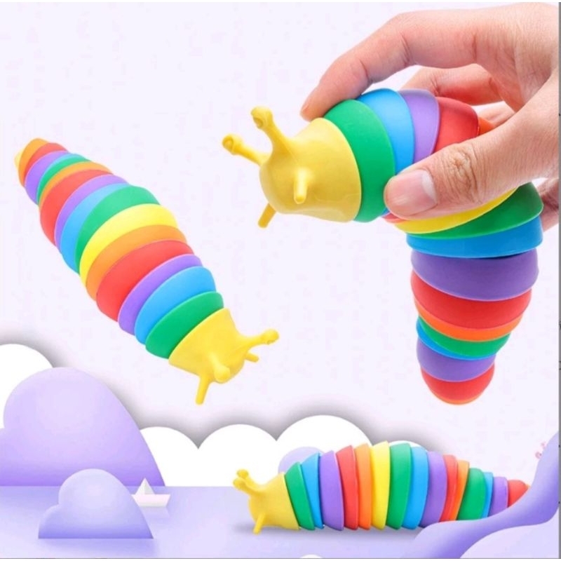 Jual Mainan Fidget Slug/Mainan Refleksi Siput Warna Warni/Mainan ...