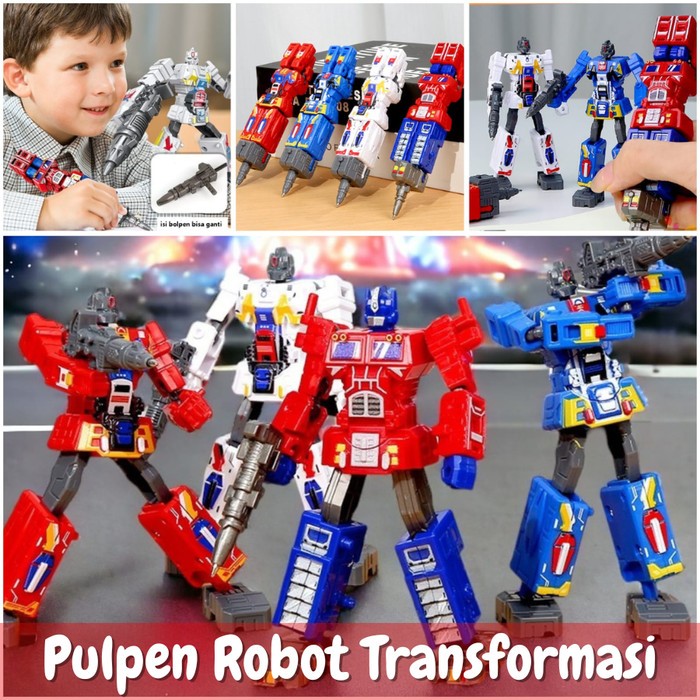 Jual Pulpen Robot Transformasi Pena Bolpen Anak Mainan Action Figure ...