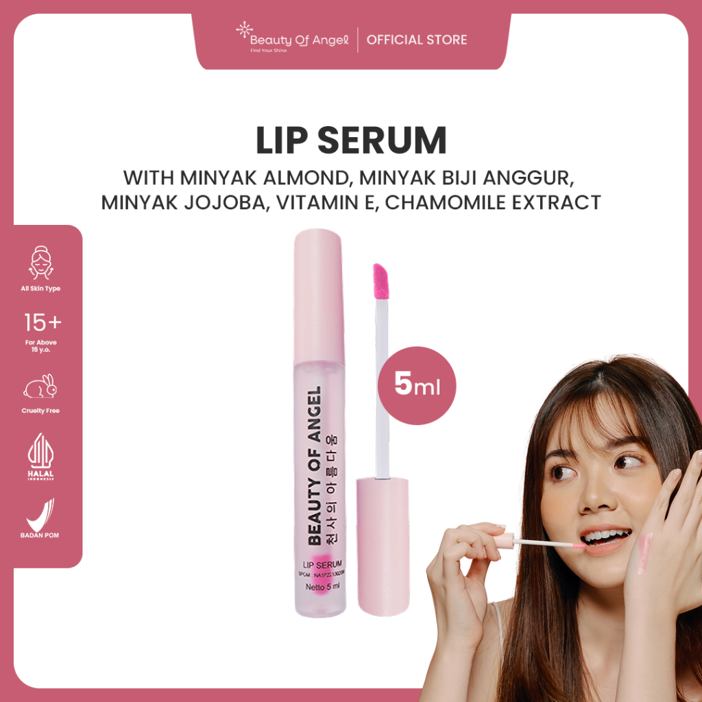 Jual Beauty of Angel - Lip Serum With Vitamin E - Serum Pencerah dan Pelembab Bibir - 5ml ...