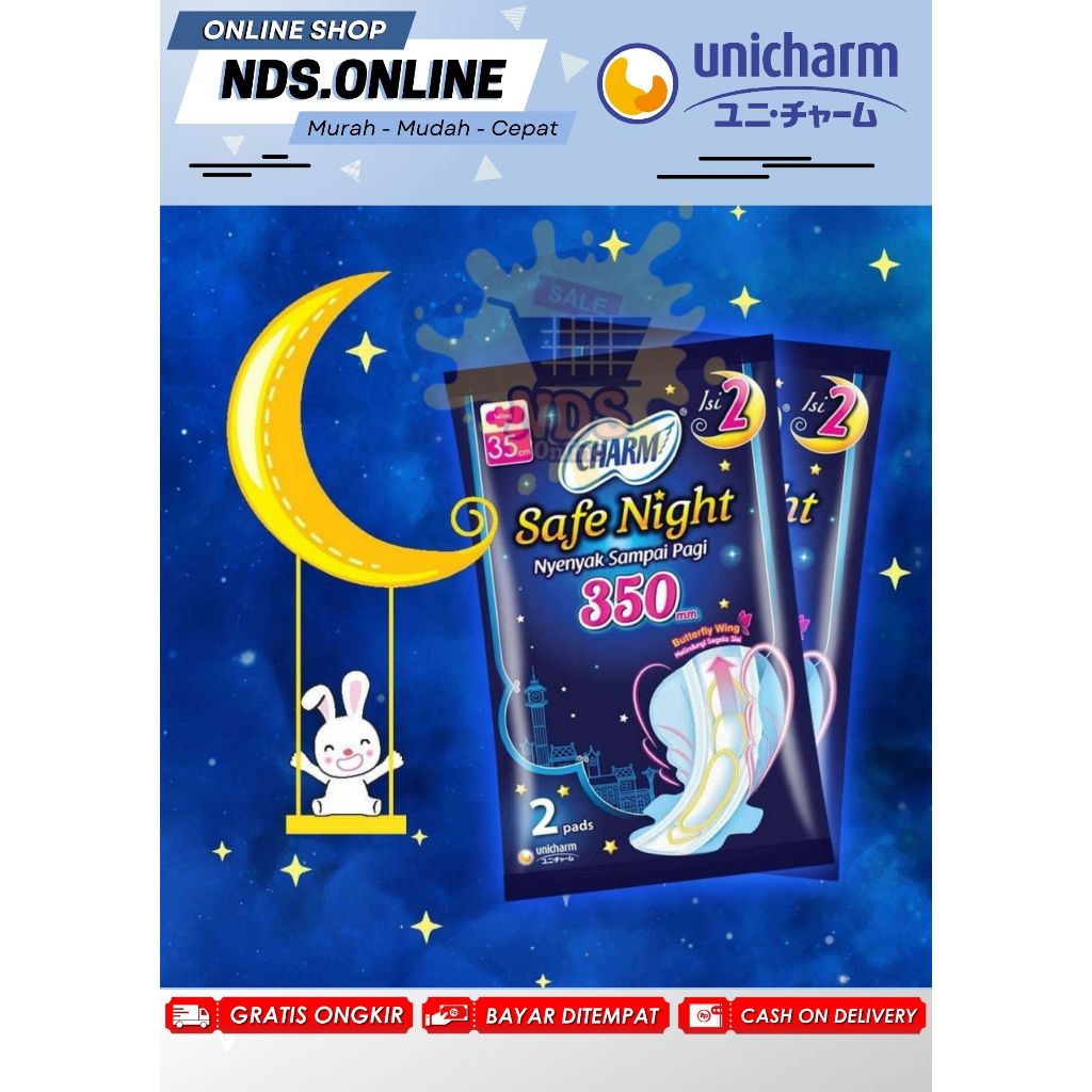 Jual Charm Pembalut Safe Night Wing 35cm isi 10 Sachet (Renteng ...