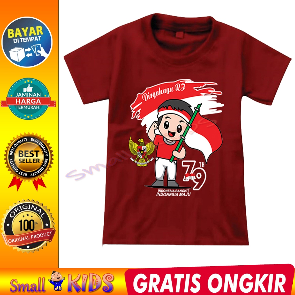 Jual Kaos Distro Anak Kaos Kemerdekaan Indonesia / Kaos Anak HUT RI 17 Agustus 1-10 tahun 1172 ...