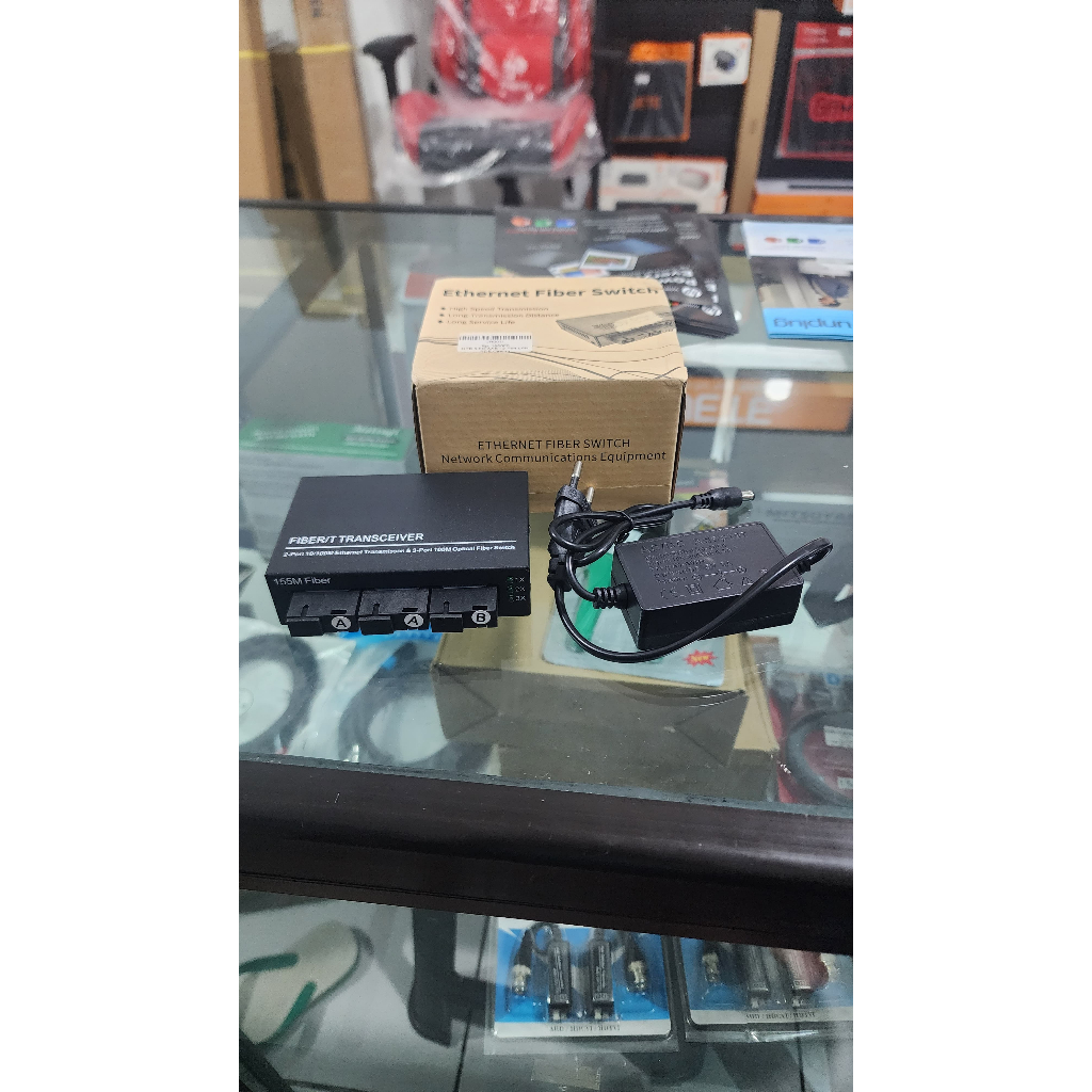 Jual Media Converter HTB Megabit 3 FO AAB 2 LAN PoE 150Mbps Casing ...