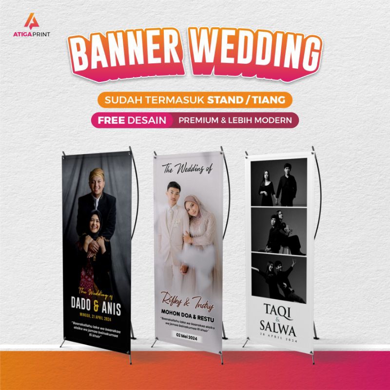 Jual Banner Wedding / Banner Pernikahan, ukuran 60x160 cm sudah ...