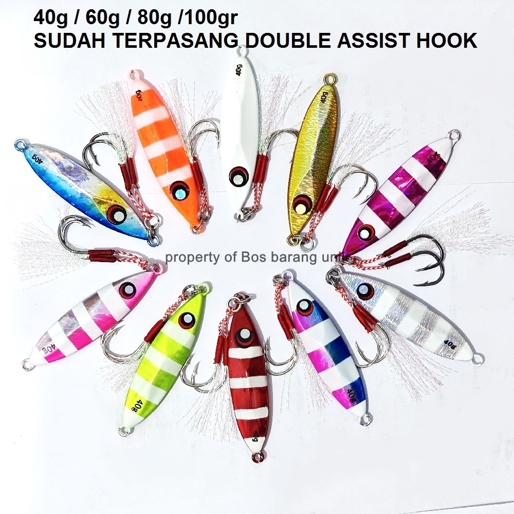 Jual DAPAT DOUBEL ASSIST HOOK lure Umpan Pancing Metal Jig BC 40gr 60 gr 80gram 100 gram mancing ...