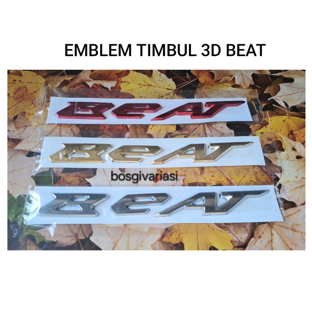 Jual Emblem timbul 3D beat gold chrom merah / Logo tulisan beat deluxe ...
