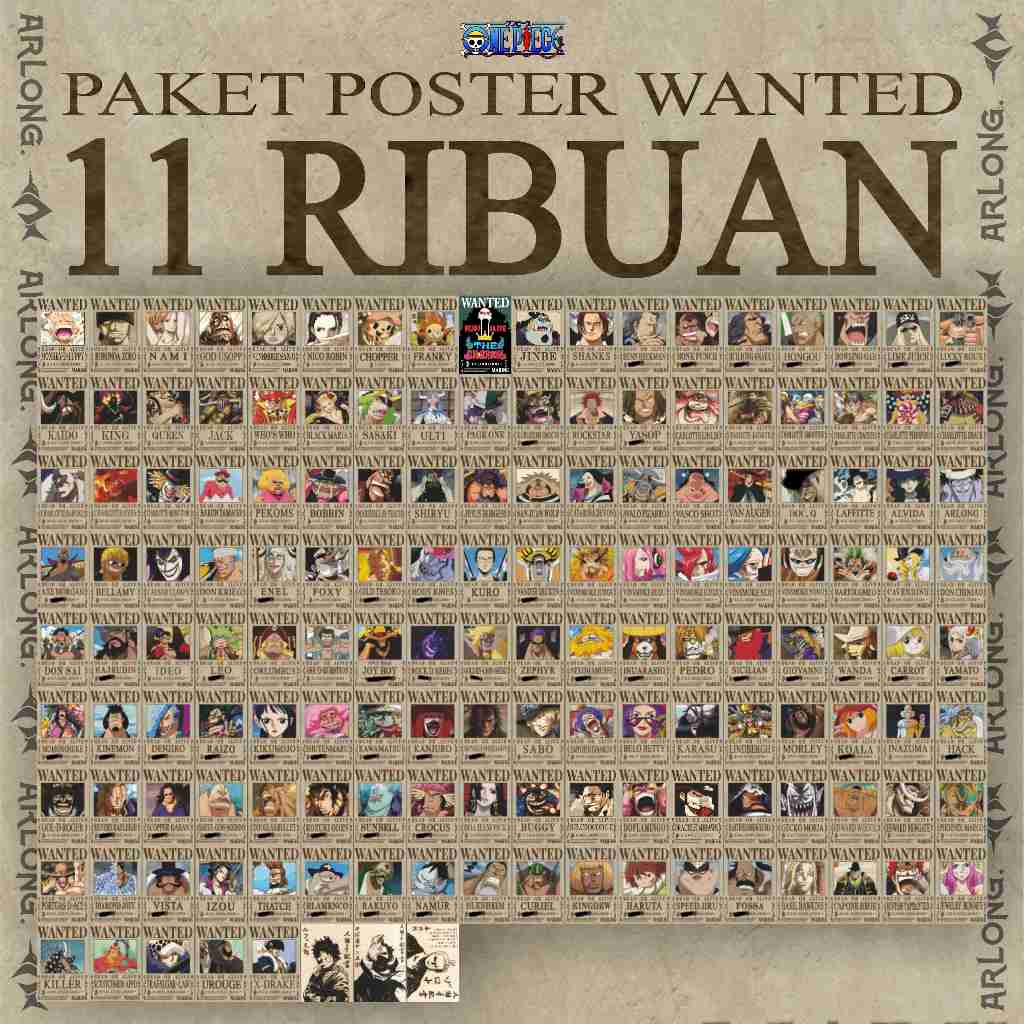 Jual Poster Anime & Manga Bundling Wanted / Buronan One Piece Bounty ...