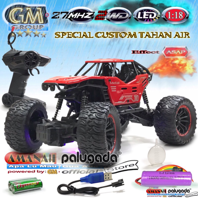 Jual GM-RDR-1226 RC Car Special Tahan Air Skala 1:18 Climbing Waterspray 27MHz 2WD LED 3D Effect ...