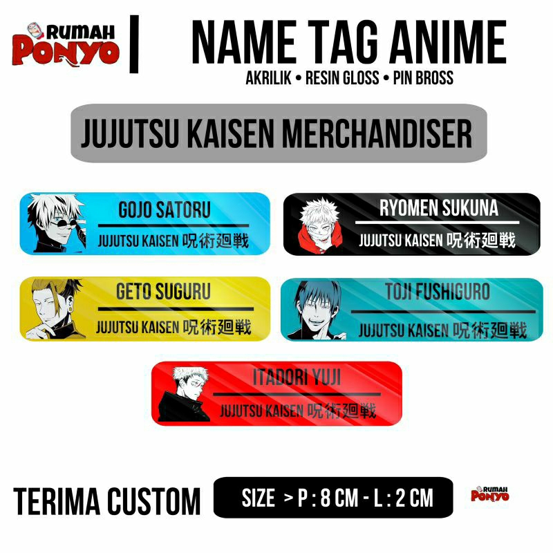 Jual RUMAH PONYO | NAME TAG ANIME | NAMETAG ANIME JUJUTSU KAISEN ...