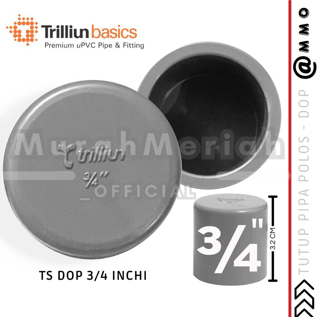 Jual DOP TS 3/4 INCH TRILLIUN TUTUP PIPA PVC POLOS 0.75 DIM END CAP 3/4 ...