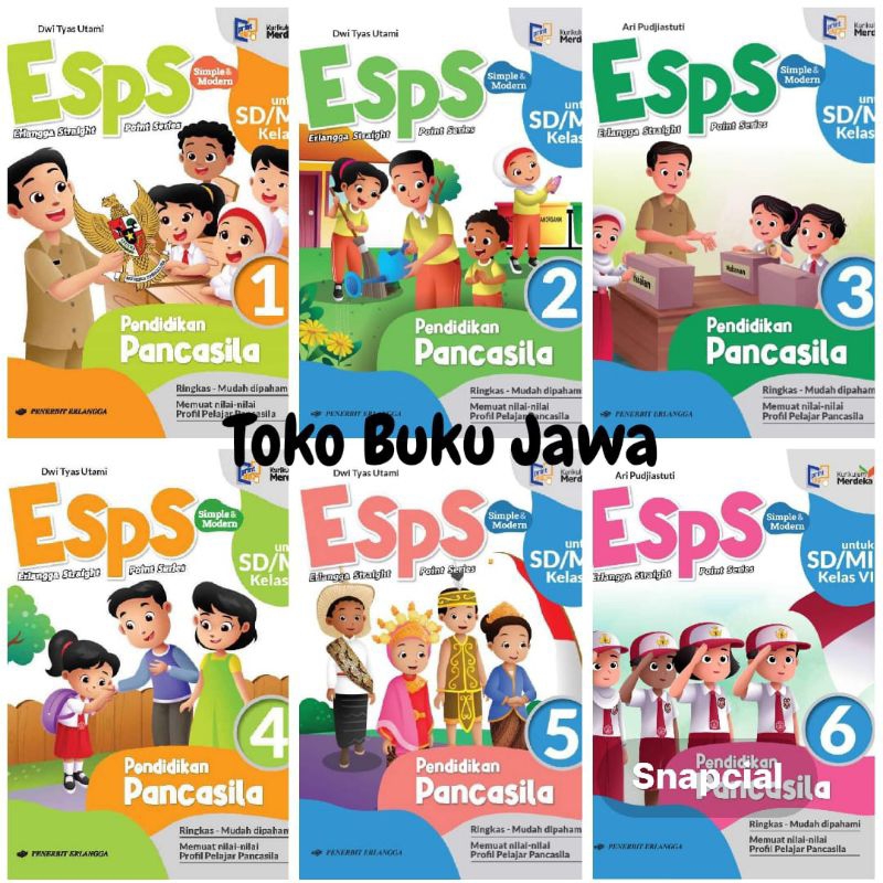 Jual [Erlangga] ORI Buku SD ESPS Pendidikan Pancasila Kelas 1 2 3 4 5 6 SD / MI Kurikulum ...