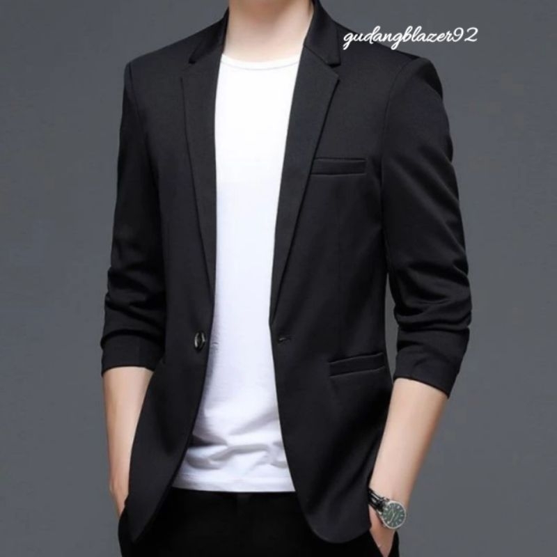 Jual Jas - Jas semi formal slimfit - Blazer pria - - saku tanpa tutup - hitam - marun - cream ...