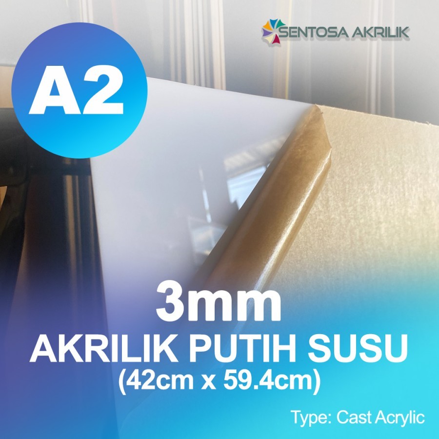 Jual Akrilik Lembaran A2 Putih Susu 3mm Potongan 42cm X 59,4cm | Shopee Indonesia