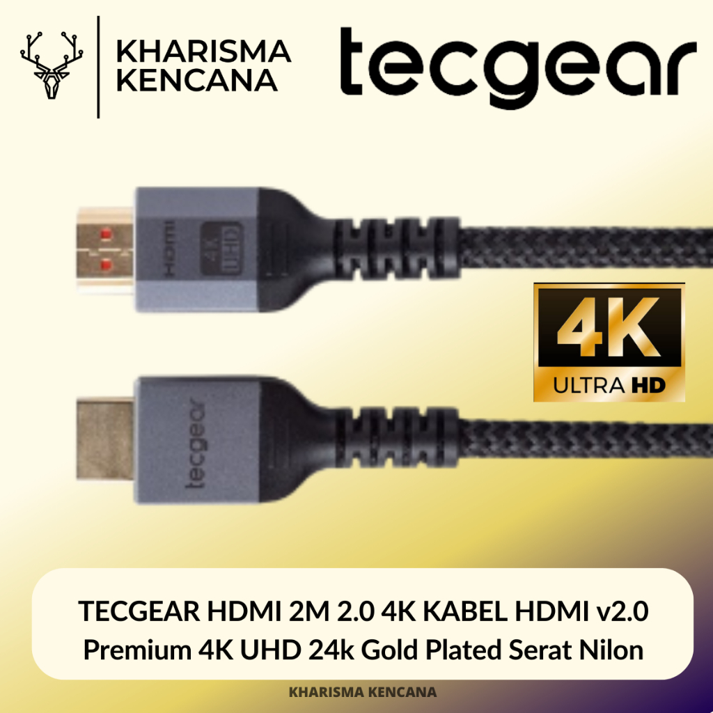 Jual TECGEAR HDMI 2M 2.0 4K KABEL HDMI v2.0 Premium 4K UHD 24k Gold ...