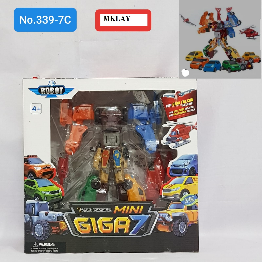 Jual MAINAN ROBOT MINI GIGA 7 kode 339-7C MAINAN ROBOT 7 CARS KOMBINASI ...