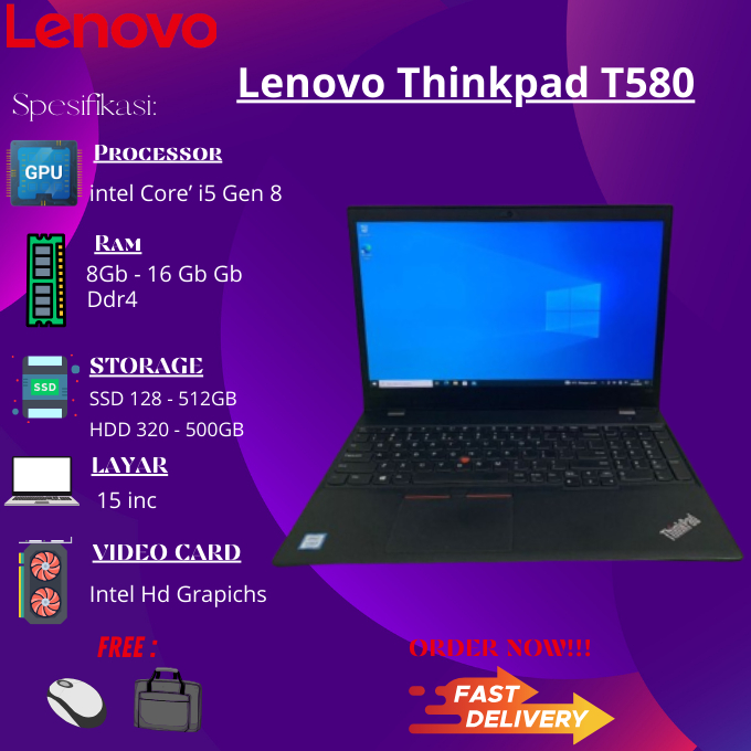 Jual LAPTOP LENOVO THINKPAD T550 T560 T570 T580 T590 Core i5 / i7 RAM ...