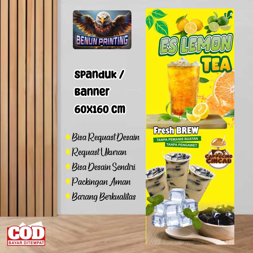 Jual Spanduk 60x160 Es Lemon Tea, Cappuccino Cincau | Shopee Indonesia