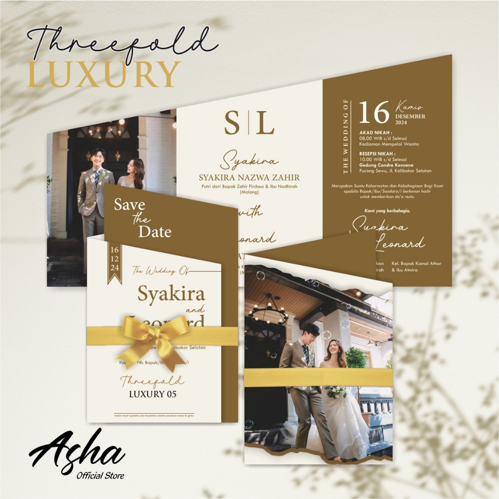 Jual UNDANGAN NIKAH GLOSSY PREMIUM THREEFOLD CUSTOM - UNDANGAN ...