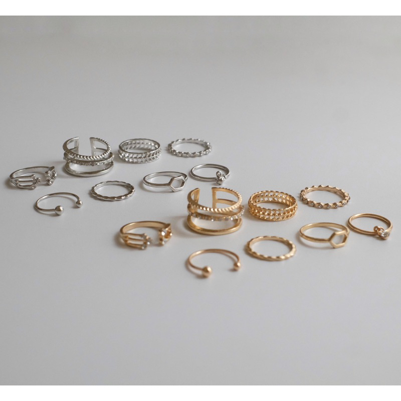 Jual Ark.co - Andorra Set rings cincin set stack tumpuk statement ...