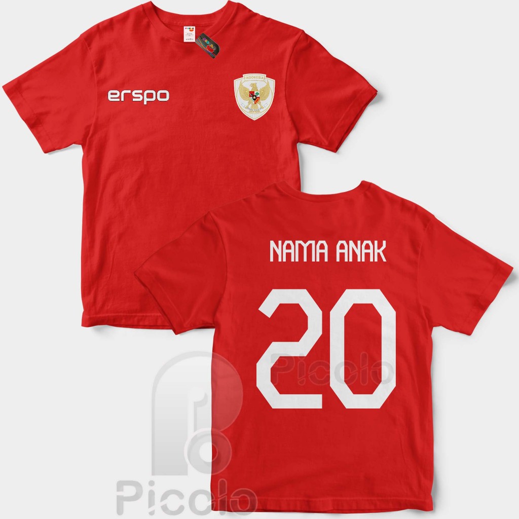 Jual (FREE NAMA) BAJU KAOS ATASAN ANAK DAN DEWASA TIMNAS INDONESIA ERSPO BEBAS COSTUM UNISEX ...