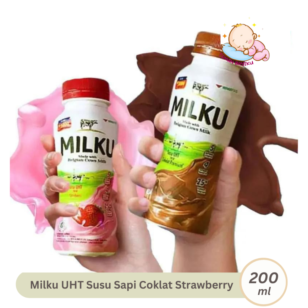 Jual Milku Susu Sapi UHT 200ml Made With Real Milk Belgian Cows Rasa ...