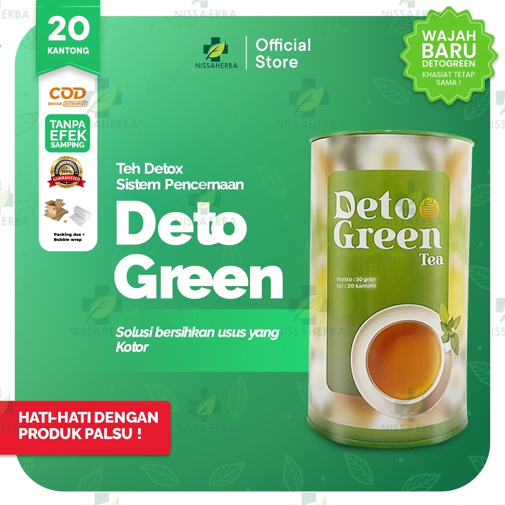 Jual Detogreen Teh Herbal Detox Usus Alami Aman Organik Teh Celup Teh ...