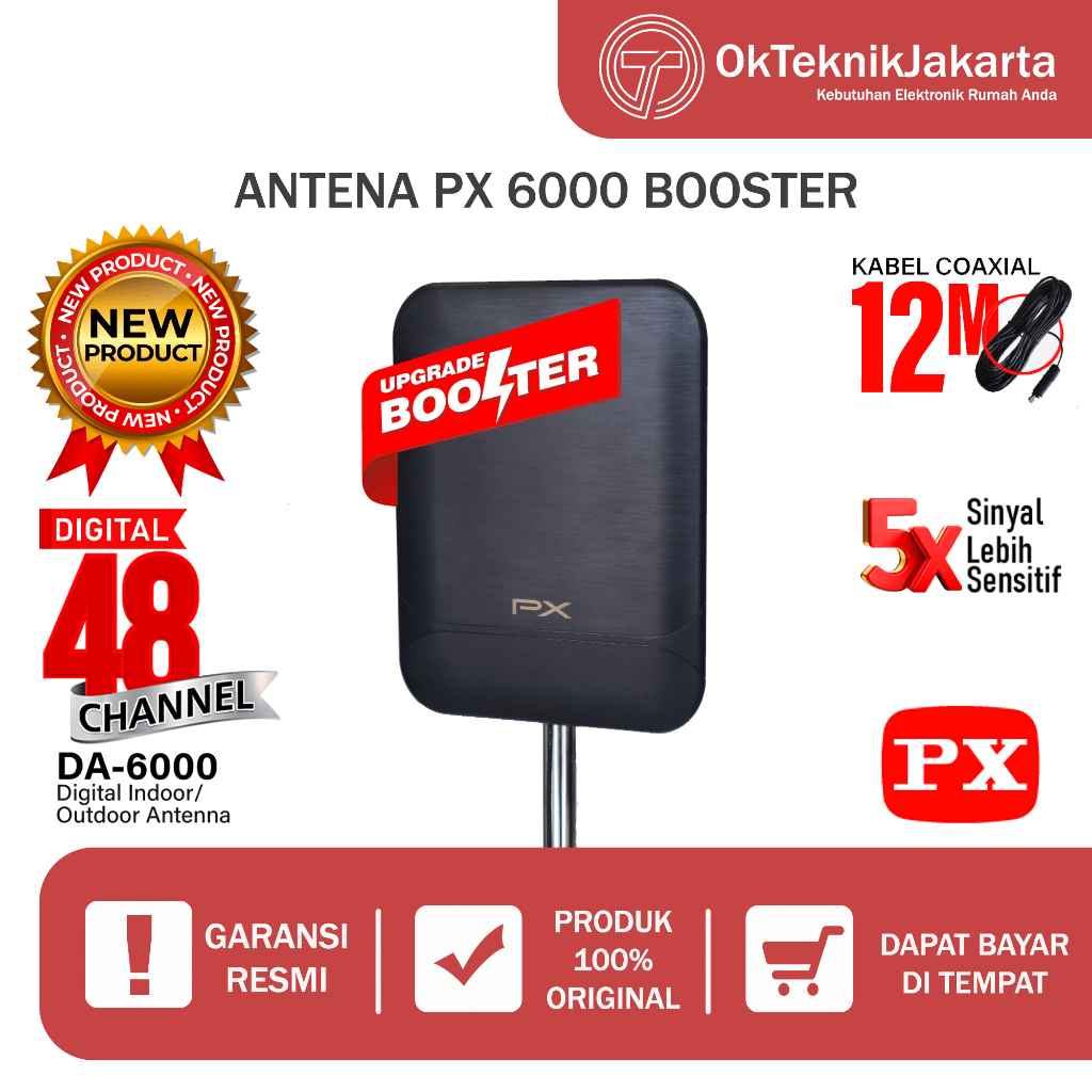 Jual [BISA COD] Antena TV Digital Indoor Outdoor Antenna Booster DVBT2 ...