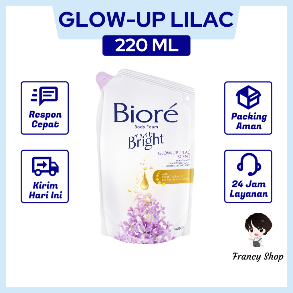 Jual Biore Bright Glow Up Lilac Sabun Mandi Cair Pouch Refill 220 ml ...