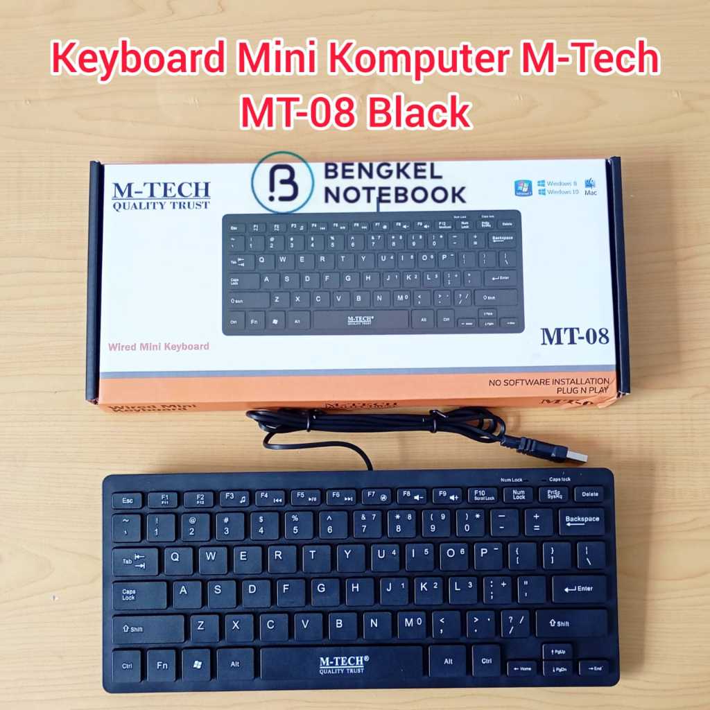 Jual Keyboard PC USB Mini Komputer M-Tech MT-08 Black | Shopee Indonesia