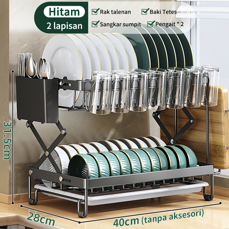 Jual Rak Penyimpanan Stainless Steel Penyelenggara Dapur Baki Peniris ...