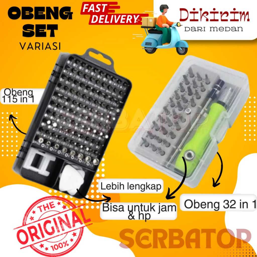Jual Obeng set 115 in 1 obeng set hp lengkap service handphone ...