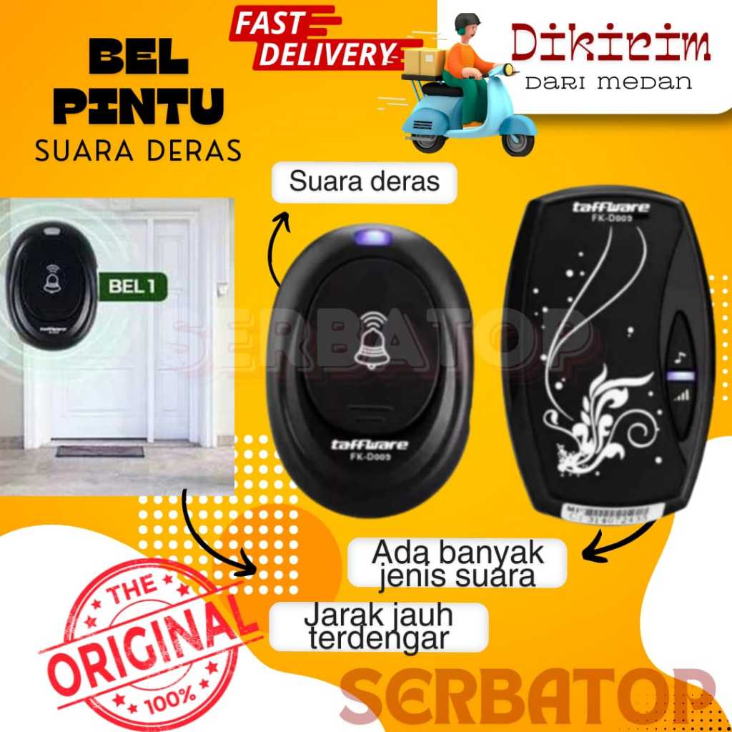 Jual Bel Pintu Taffware Bel Pintu Wirelles Doorbell Bel Rumah Suara ...