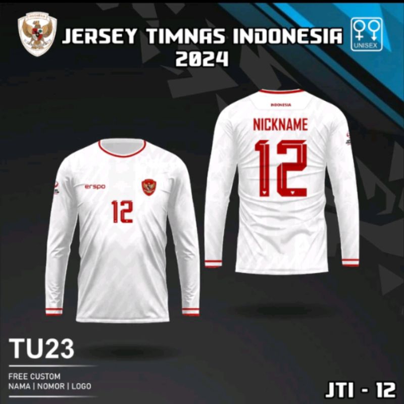 Jual jersey baju kaos timnas indonesia terbaru u23 2024 lengan panjang ...