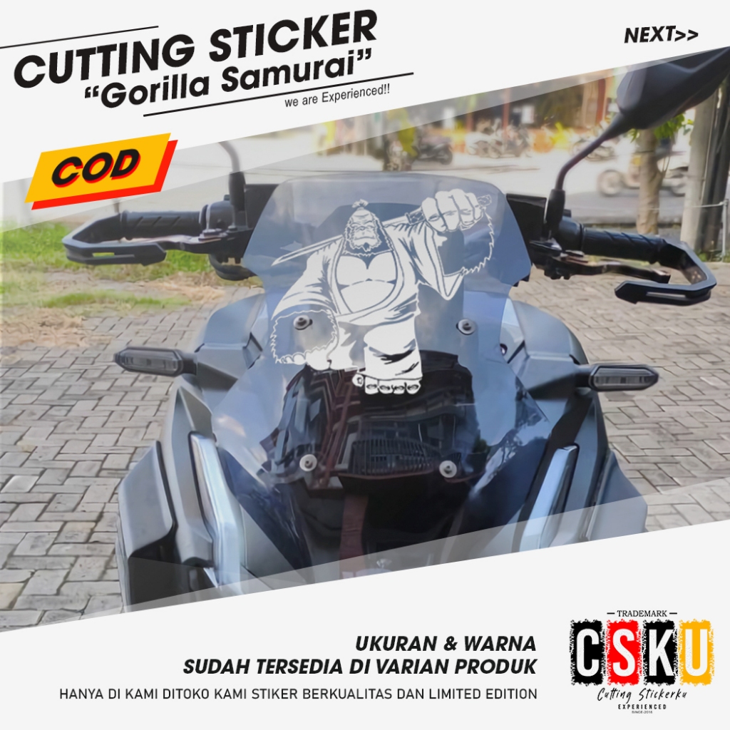 Jual Cutting Stiker Gorilla Samurai Variasi Motor Mobil Sticker Nyala ...