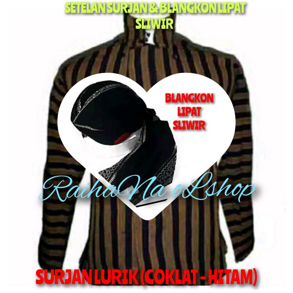 Jual SEPAKET BAJU ADAT JAWA PRIA | SURJAN LURIK COKLAT HITAM + BLANGKON LIPAT SLIWIR | PAKAIAN ...