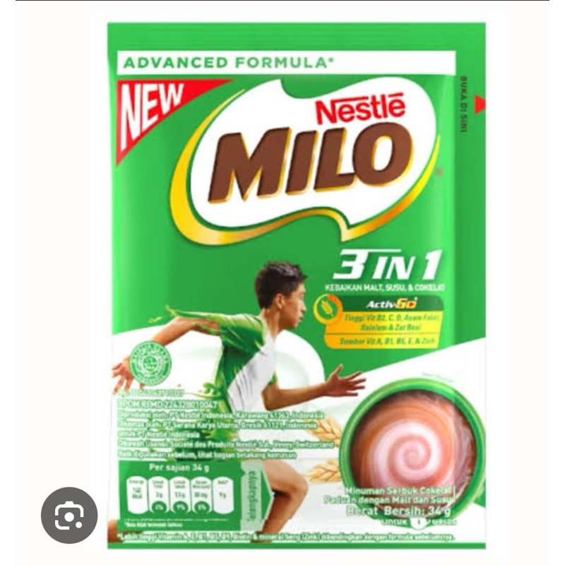 Jual Nestle Milo activGo 3in1 renteng 34gram | Shopee Indonesia