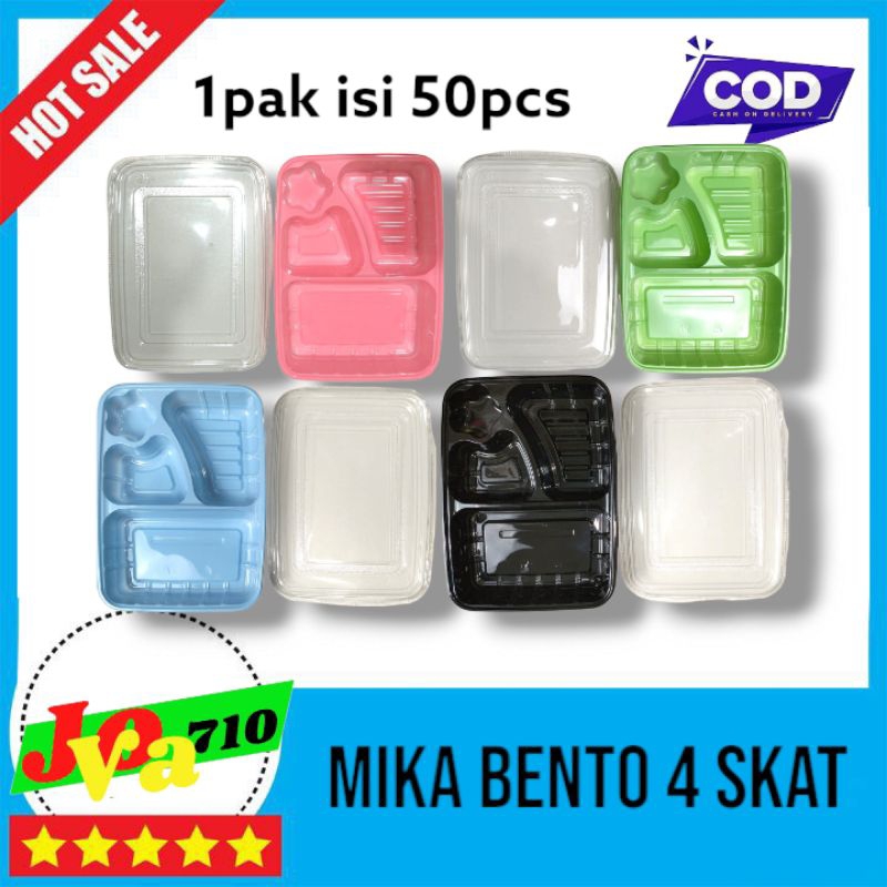 Jual tempat makan bento 4 skat tray tempat makan mika plastik | Shopee ...