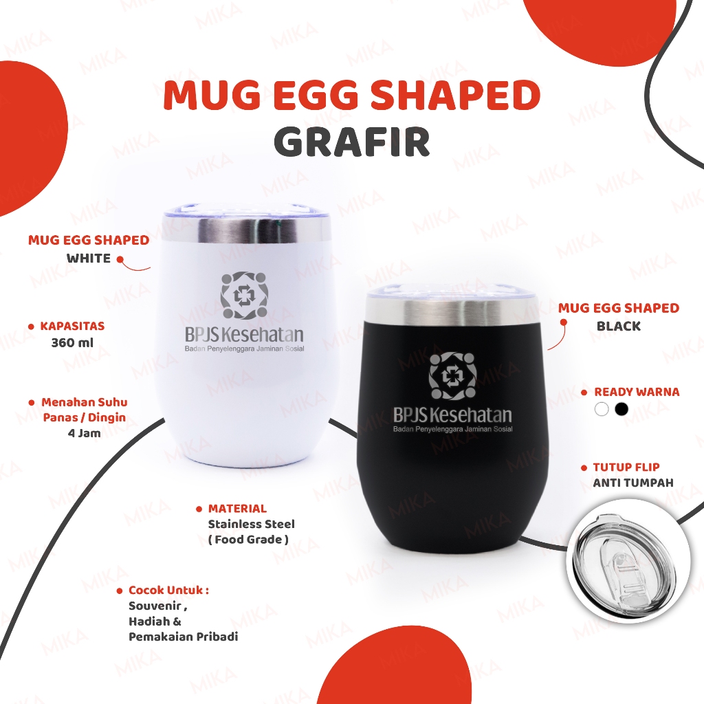 Jual MUG Custom Nama Logo Grafir Mug Telur EGG Shaped Stainles Souvenir ...